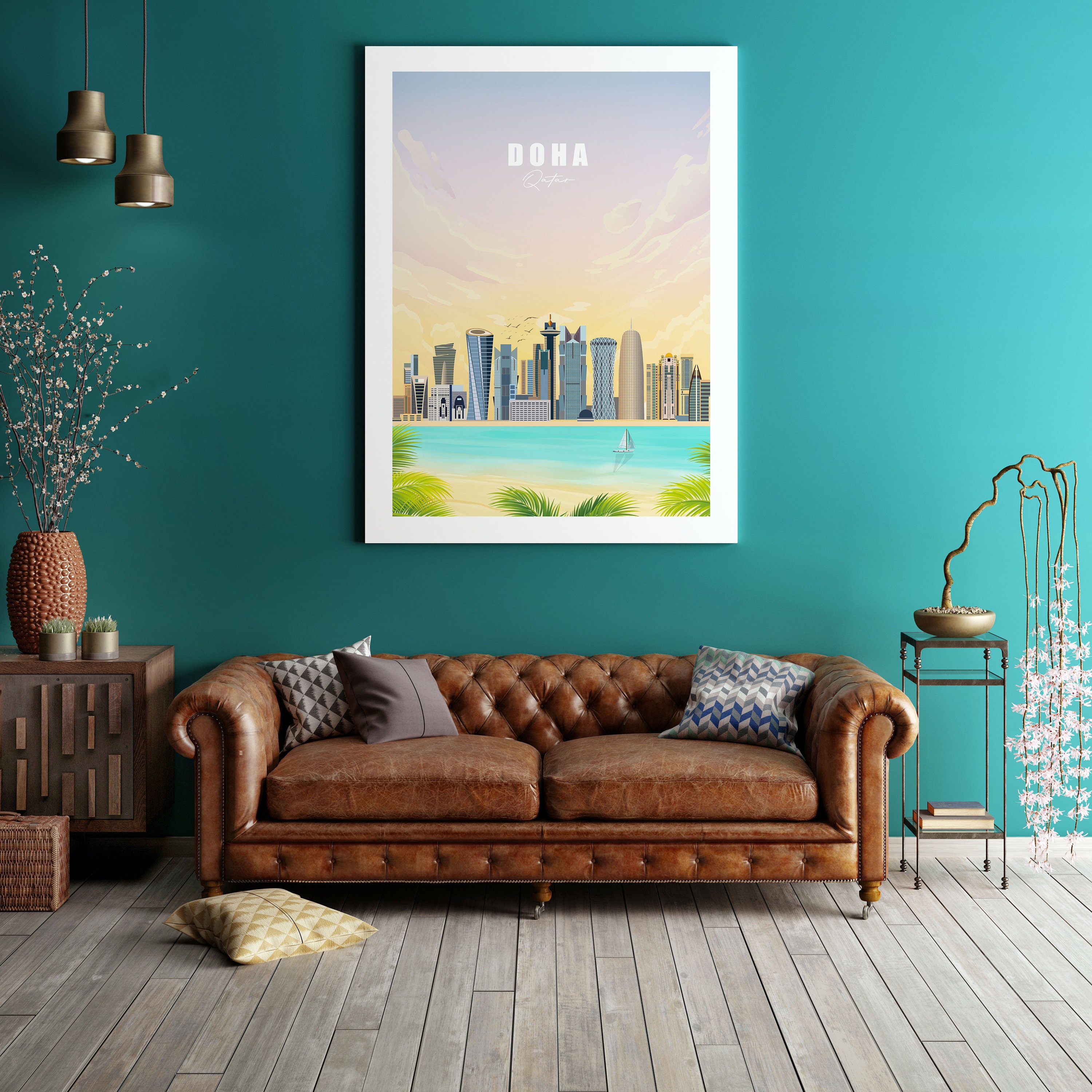 Doha Travel Poster | Qatar Art Print - Etsy