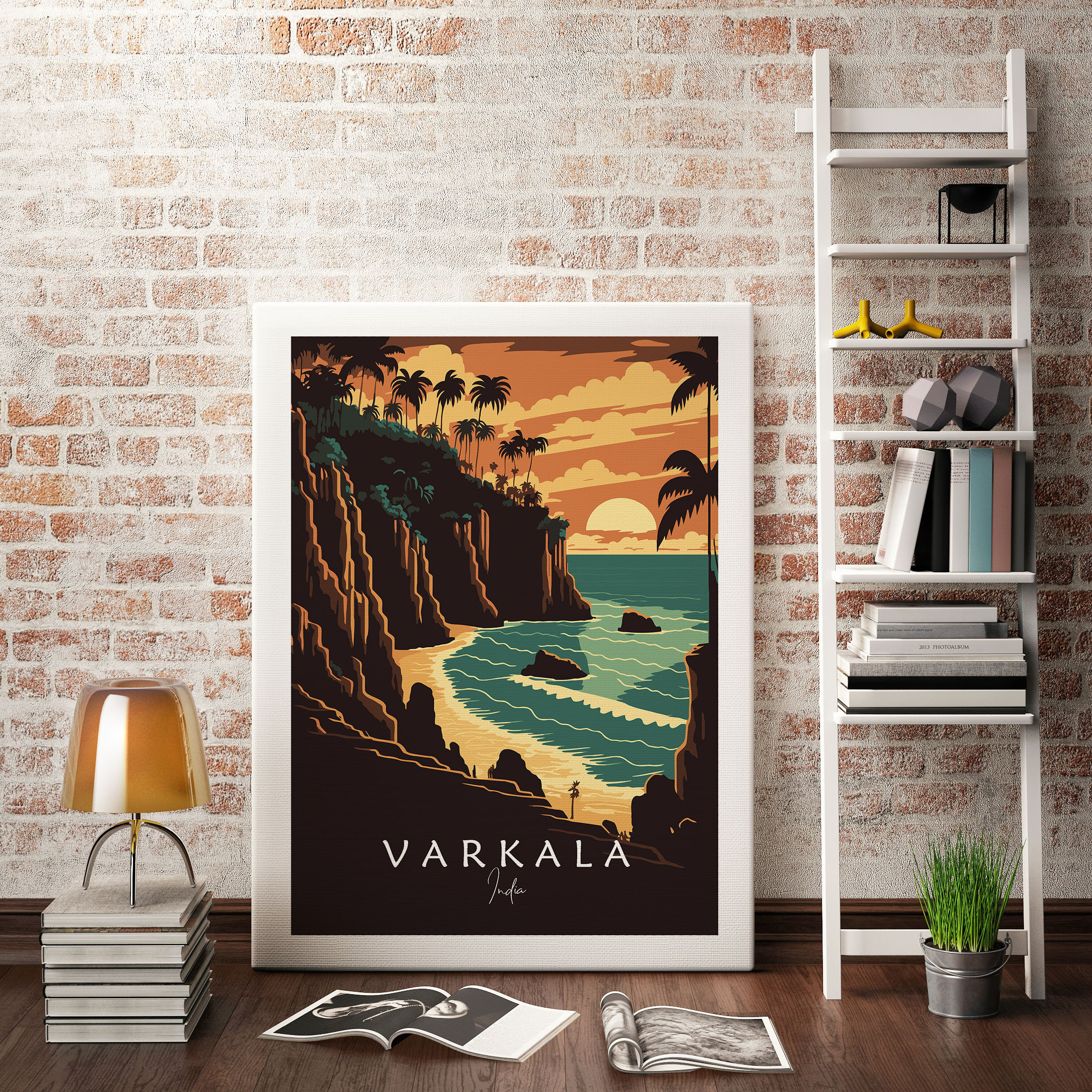 Varkala Travel Poster India Print Kerala Wall Art - Etsy