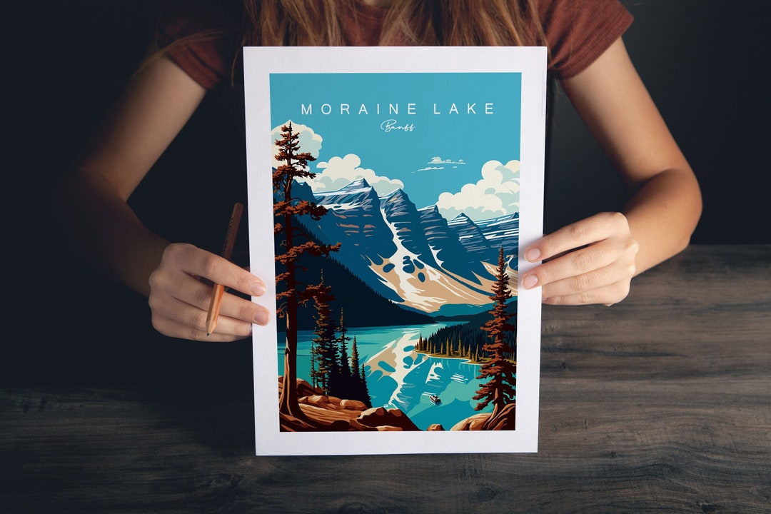 Moraine Lake Travel Poster | Alberta Art Print | Canada National Parks ...