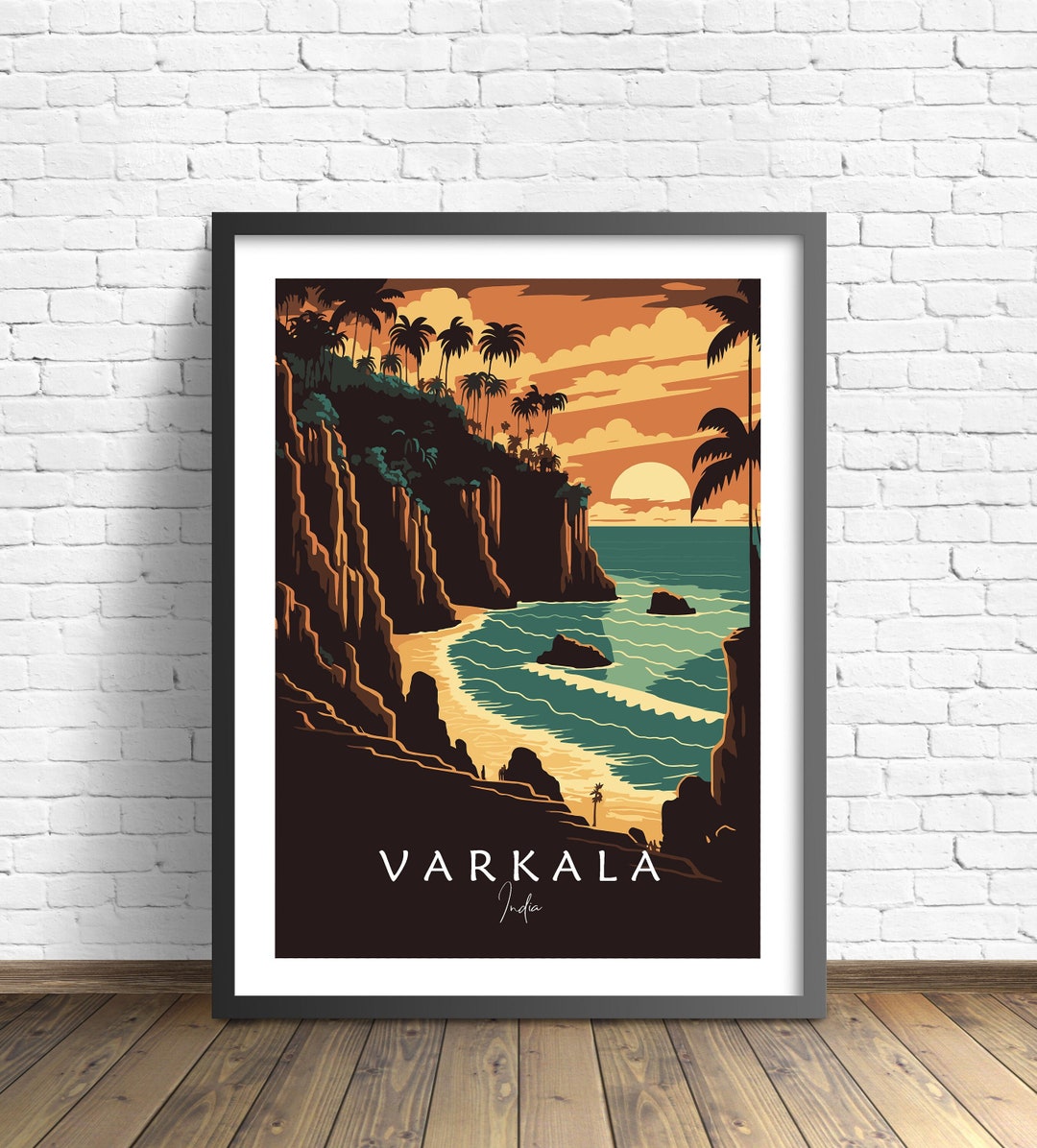 Varkala Travel Poster | India Print | Kerala Wall Art - Etsy