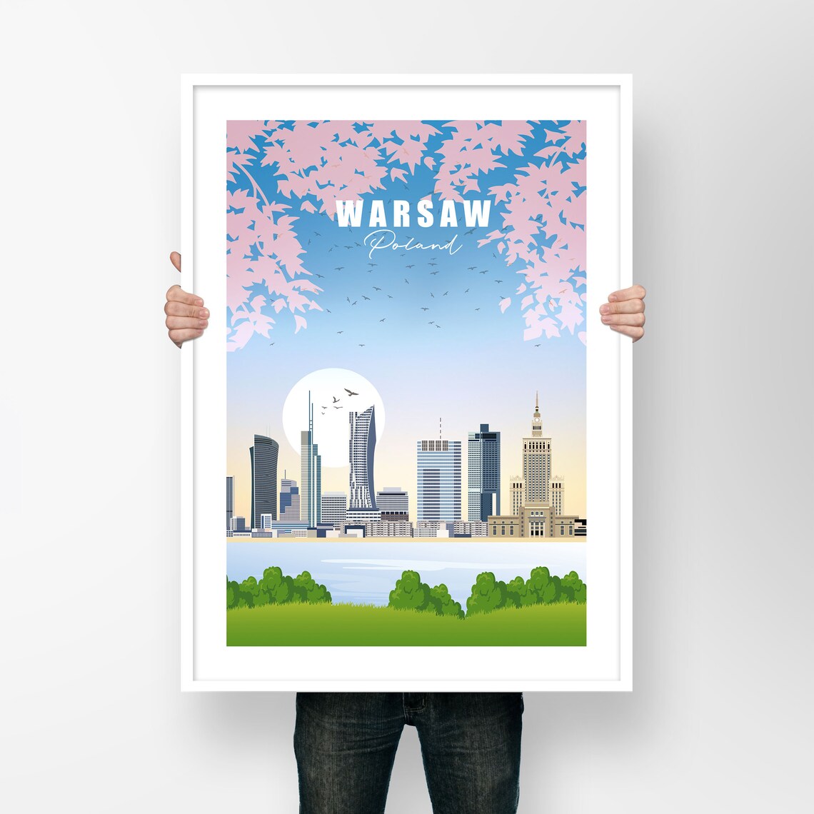 Warsaw Print Poland Poster Travel Poster - Etsy