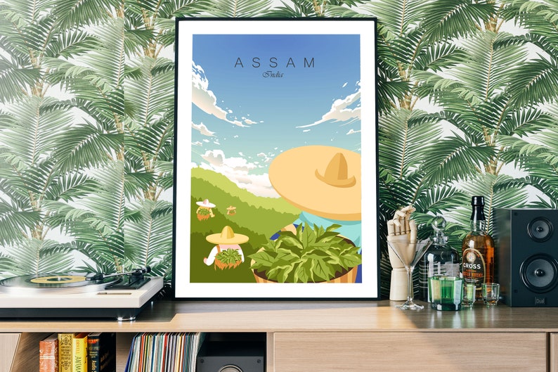 Assam Travel Poster India Print - Etsy