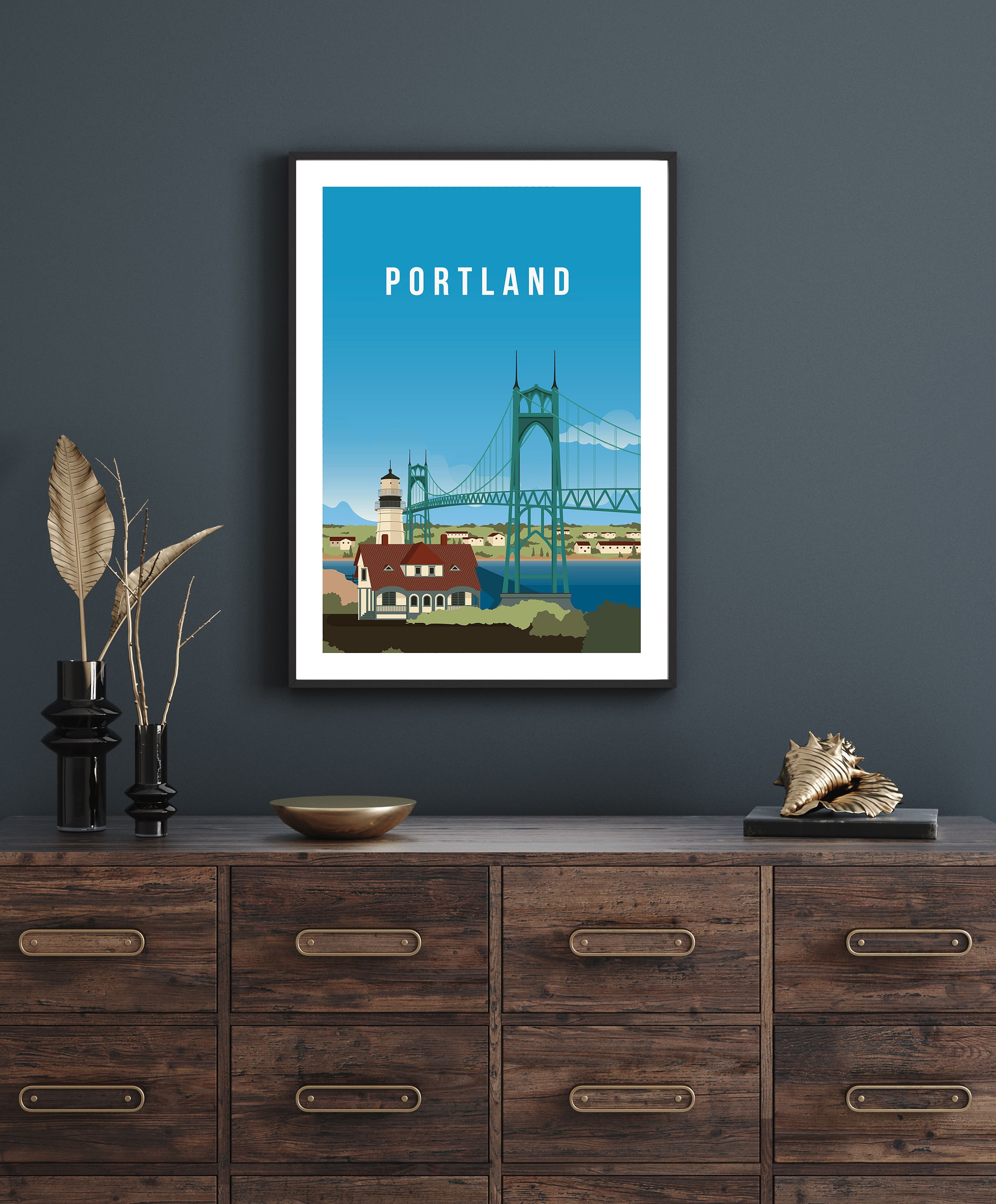 Portland Travel Poster , Oregon Print , Travel Poster , Portland Oregon ...