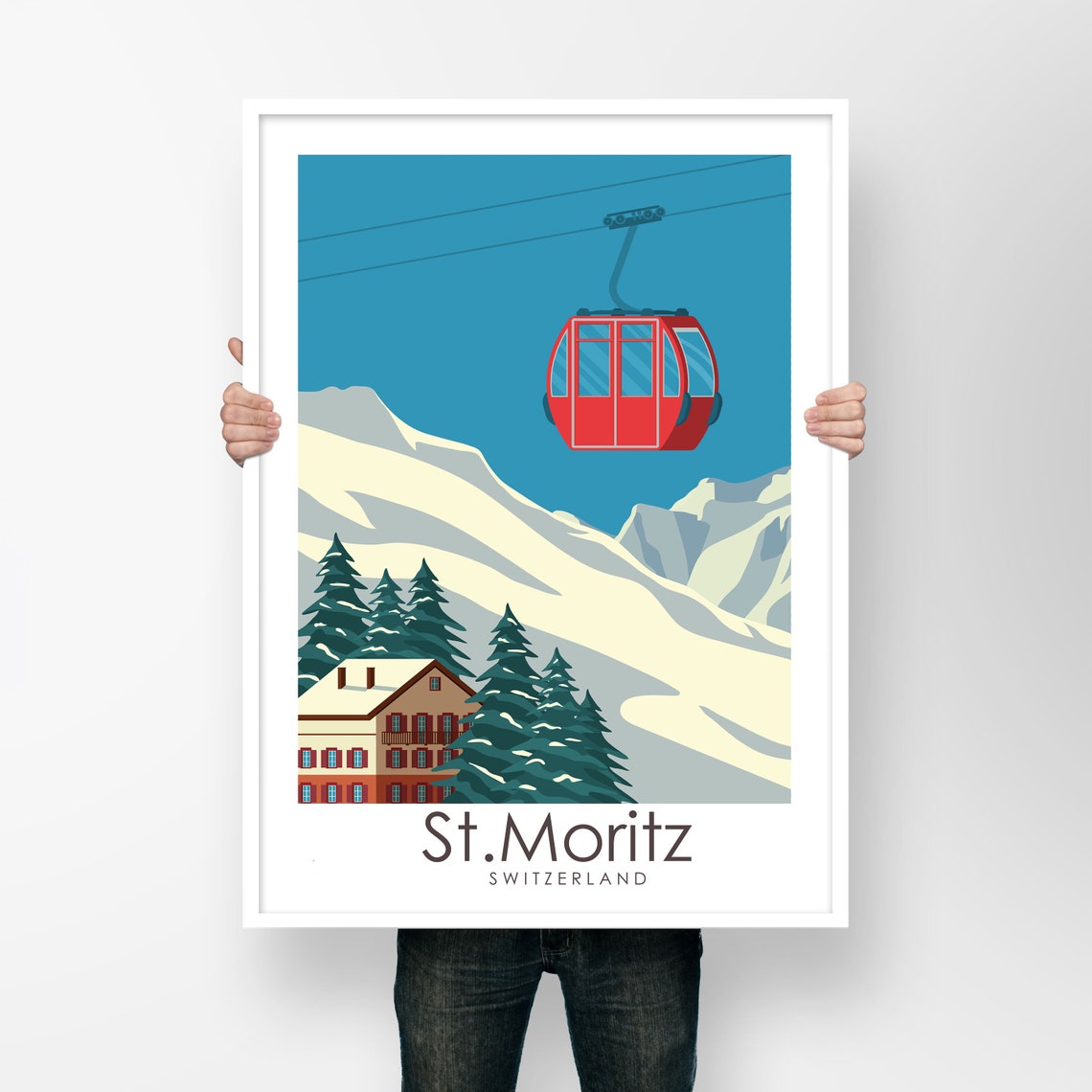 St Moritz Resort Poster , Switzerland Print Ski Poster - Etsy