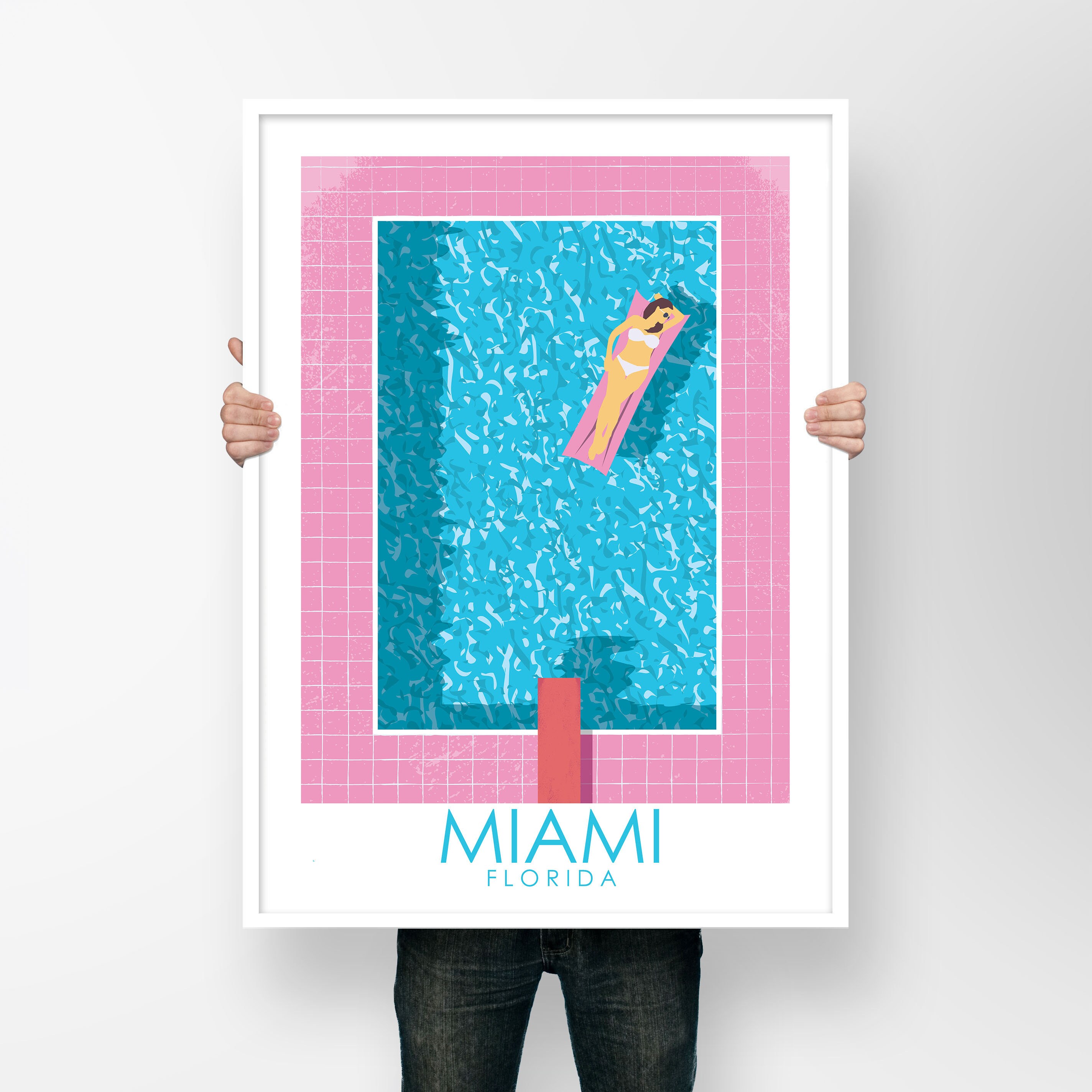 Miami Poster Florida Print Travel Poster - Etsy