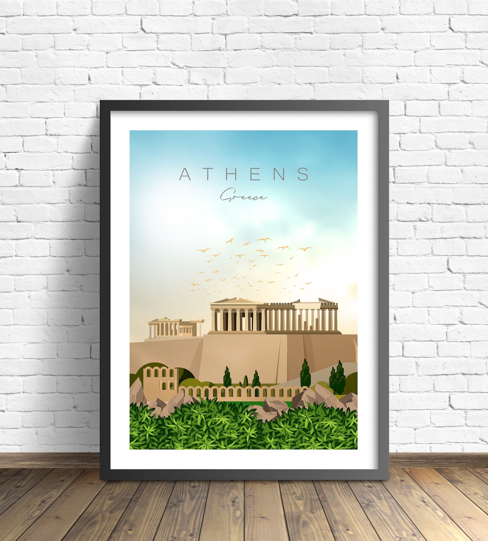 Athens Poster Greece Print Travel Poster - Etsy