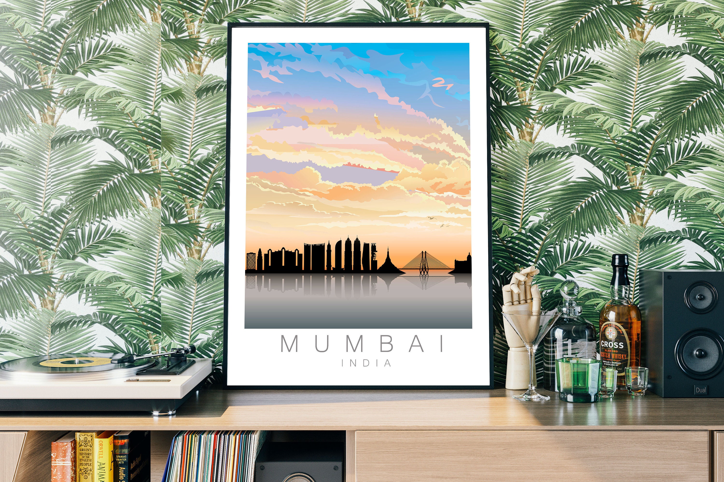 Mumbai Poster India Print Travel Skyline - Etsy