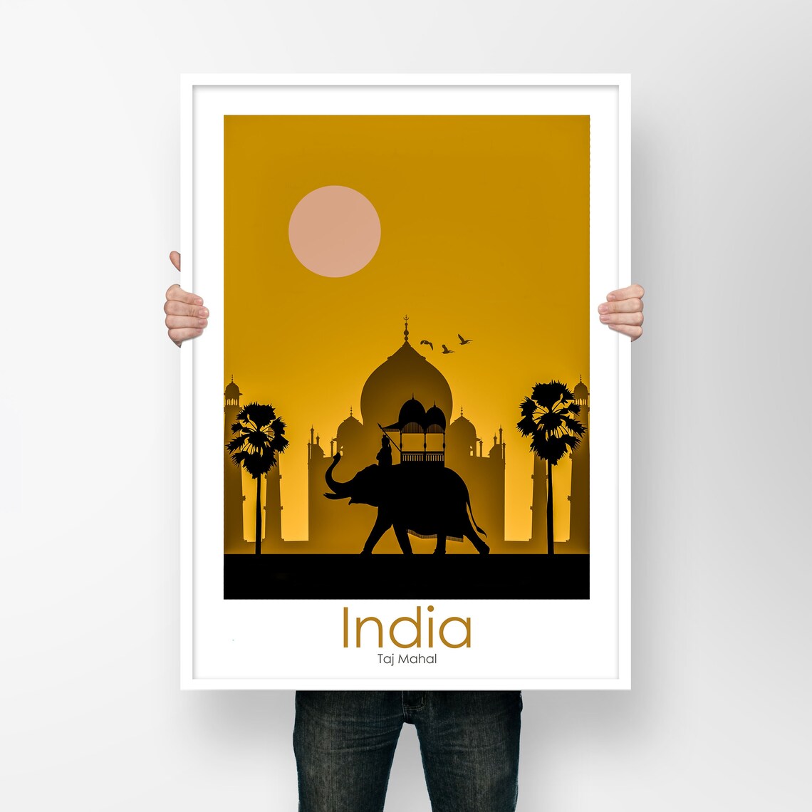 India Travel Poster , Taj Mahal Print - Etsy