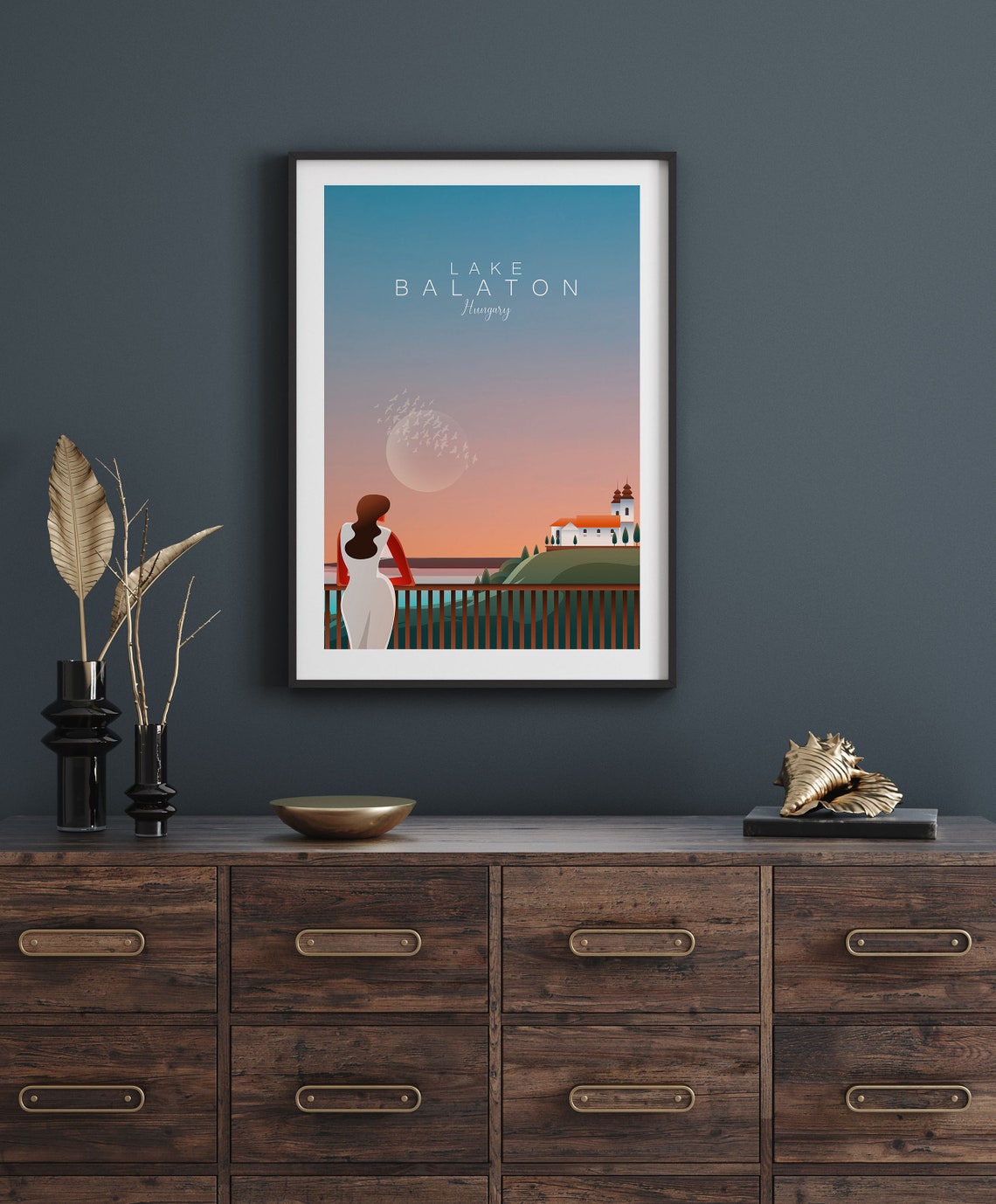 Lake Balaton Travel Poster Hungary Print - Etsy