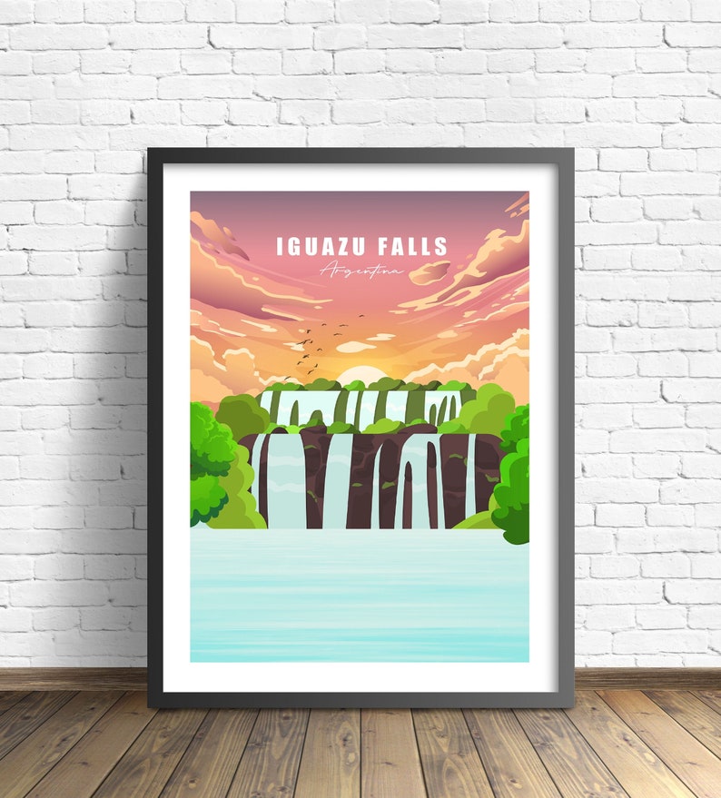 Iguazu Falls Travel Poster Argentina Print - Etsy