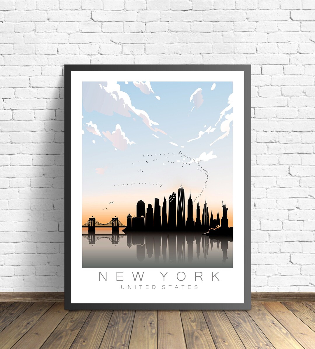 New York Travel Poster | New York Skyline Druck - Etsy.de