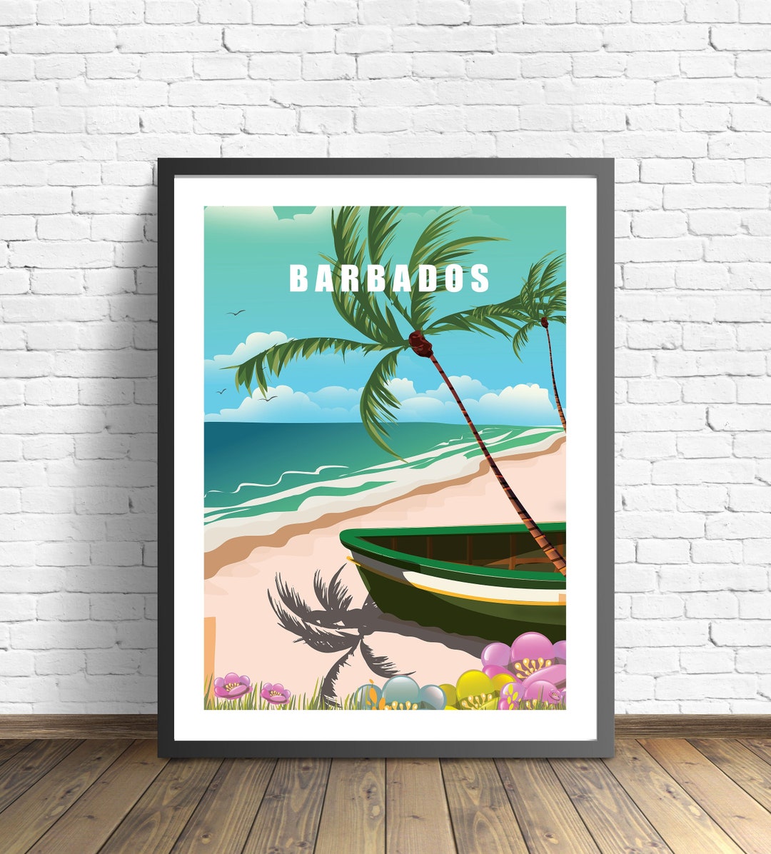 Barbados Print | Caribbean Poster | Travel Poster - Etsy