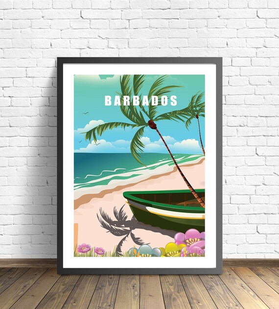 Barbados Print Caribbean Poster Travel Poster - Etsy