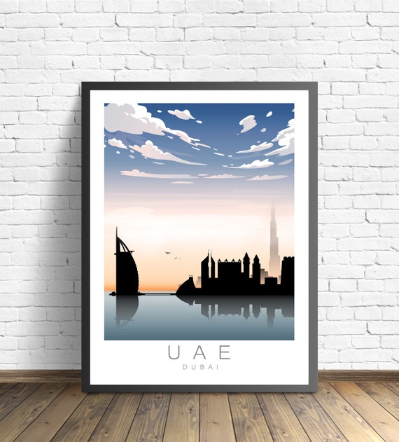 UAE Travel Poster Dubai Print - Etsy