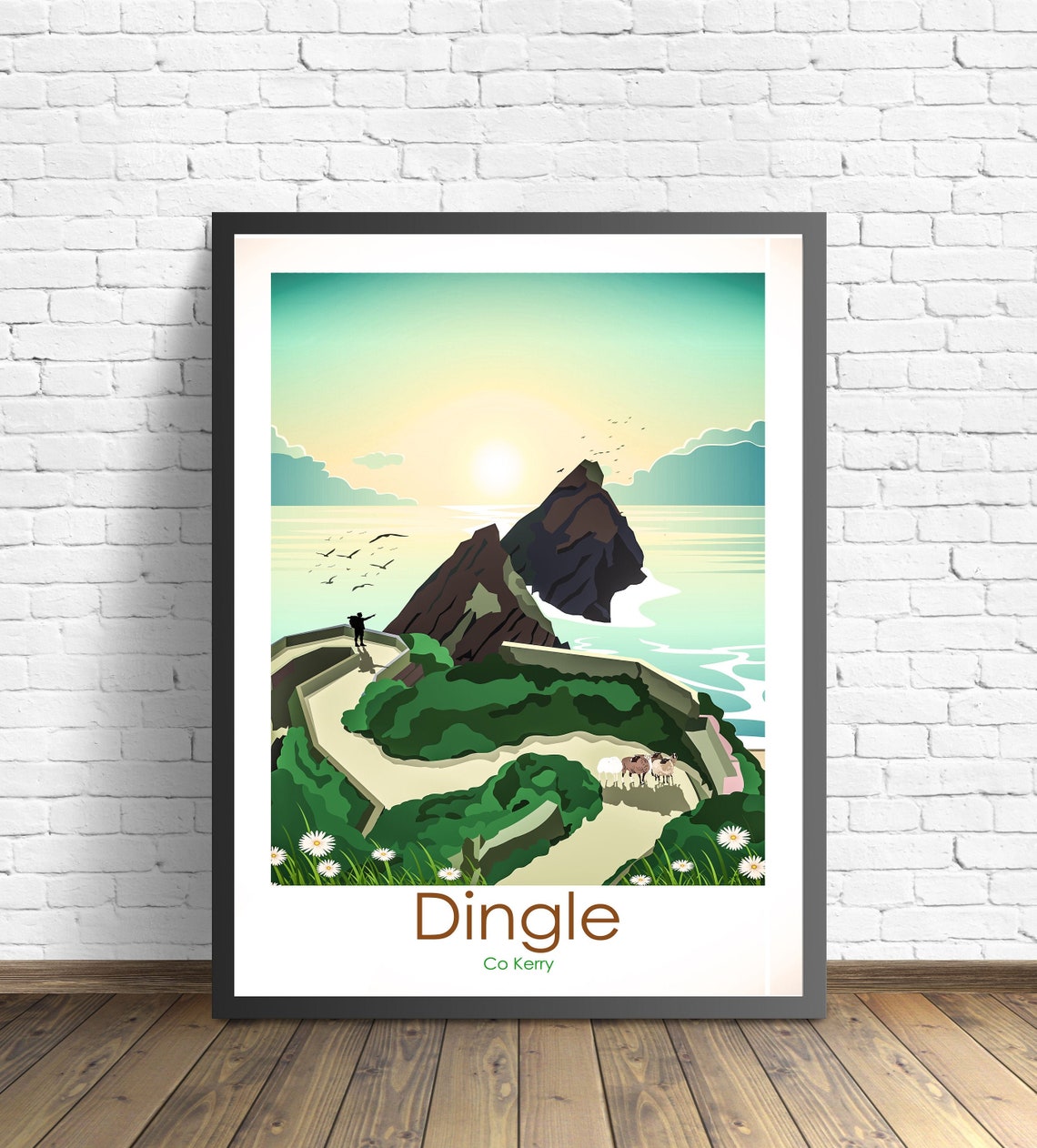 Dingle Dunquin Pier Irish Travel Poster Ireland Print - Etsy