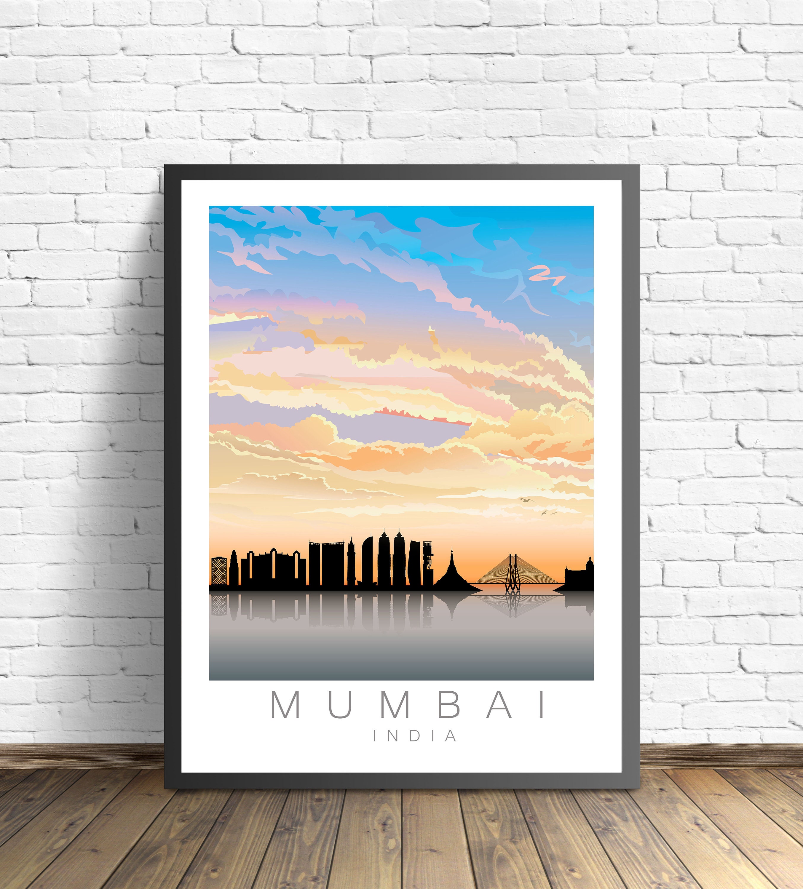 Mumbai Poster India Print Travel Skyline - Etsy