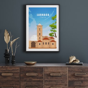 Larnaca Travel Poster , Cyprus Print - Etsy