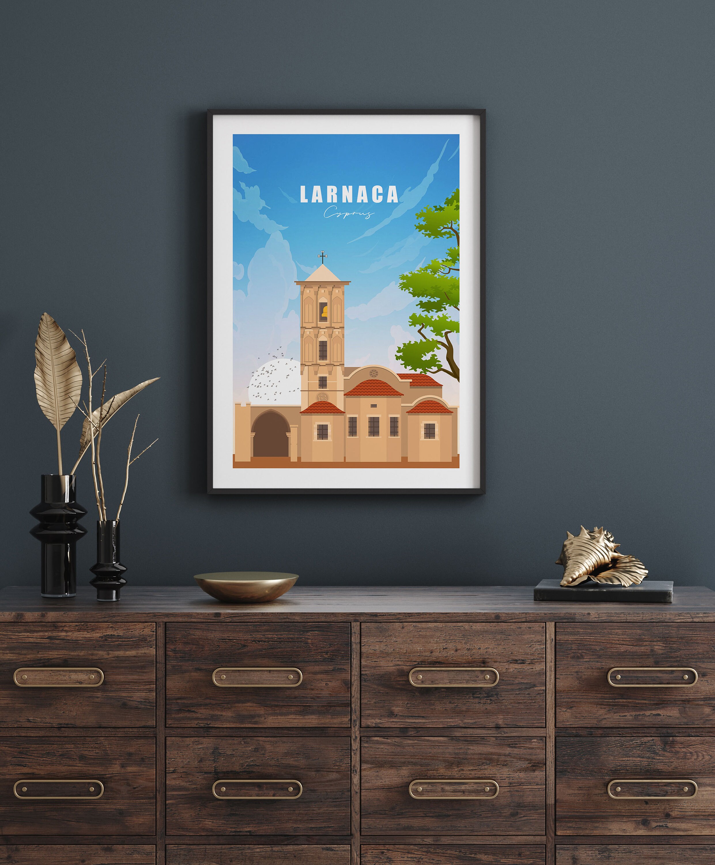 Larnaca Travel Poster , Cyprus Print - Etsy