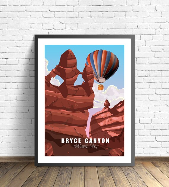 Bryce Canyon National Park Travel Poster Utah Travel Print - Etsy