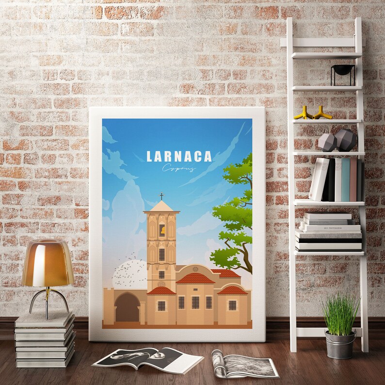 Larnaca Travel Poster , Cyprus Print - Etsy