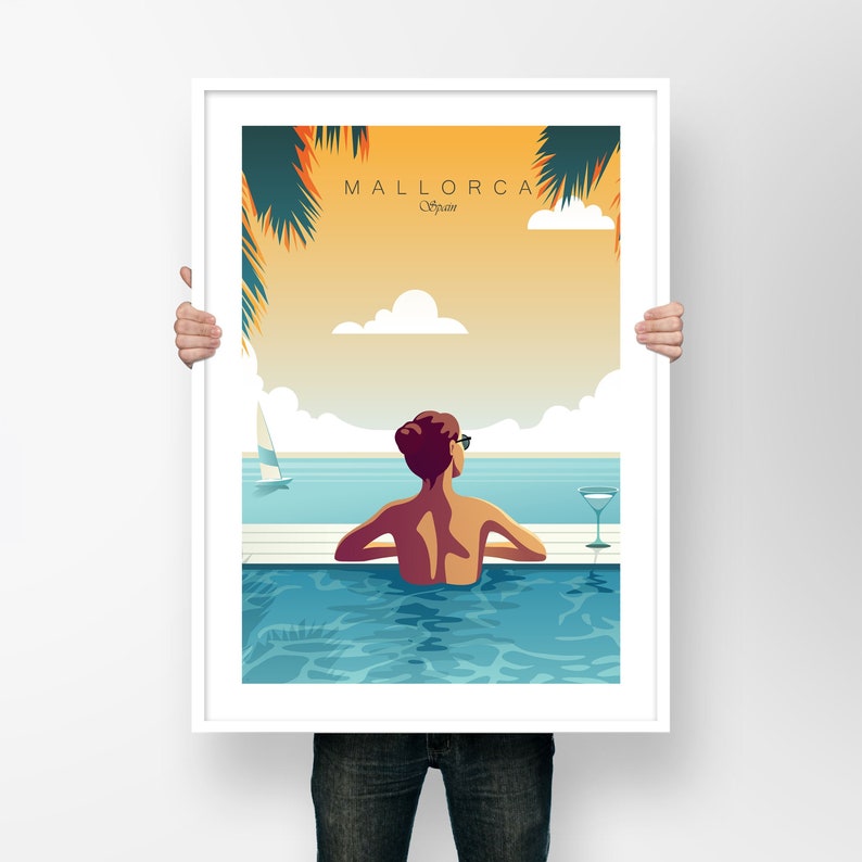 Mallorca Poster Majorca Print Spain Art Print - Etsy