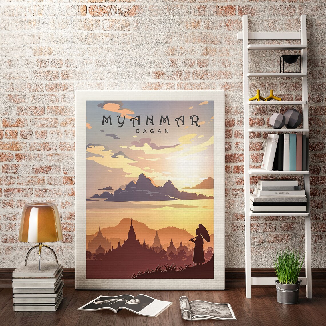 Myanmar Poster Bagan Print Burma Travel Poster - Etsy