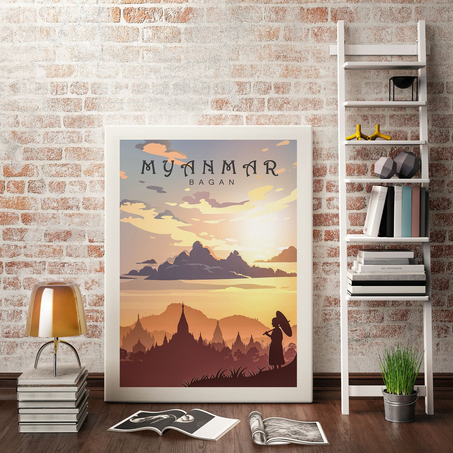 Myanmar Poster Bagan Print Burma Travel Poster - Etsy
