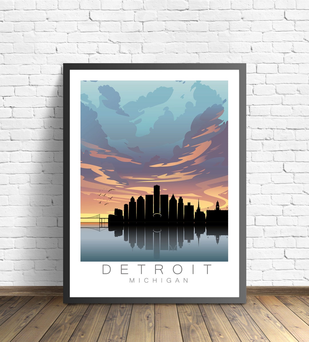 Detroit Travel Poster | Michigan Print - Etsy