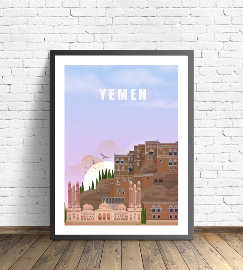 Yemen Print , Sana’a Poster , Dar Al Hajar Poster - Etsy