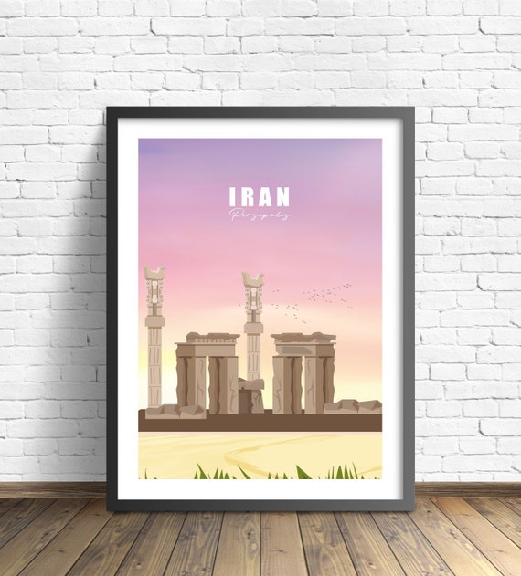 Iran Poster Persepolis Print Travel Poster - Etsy