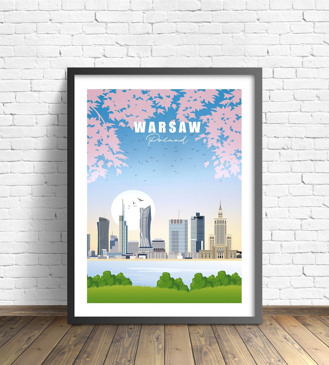 Warsaw Print | Poland Poster | Travel Poster - Etsy