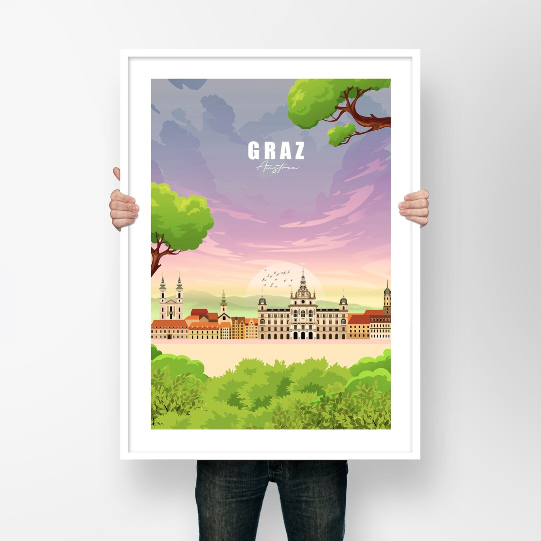 Graz Poster | Austria Print | Travel Poster - Etsy