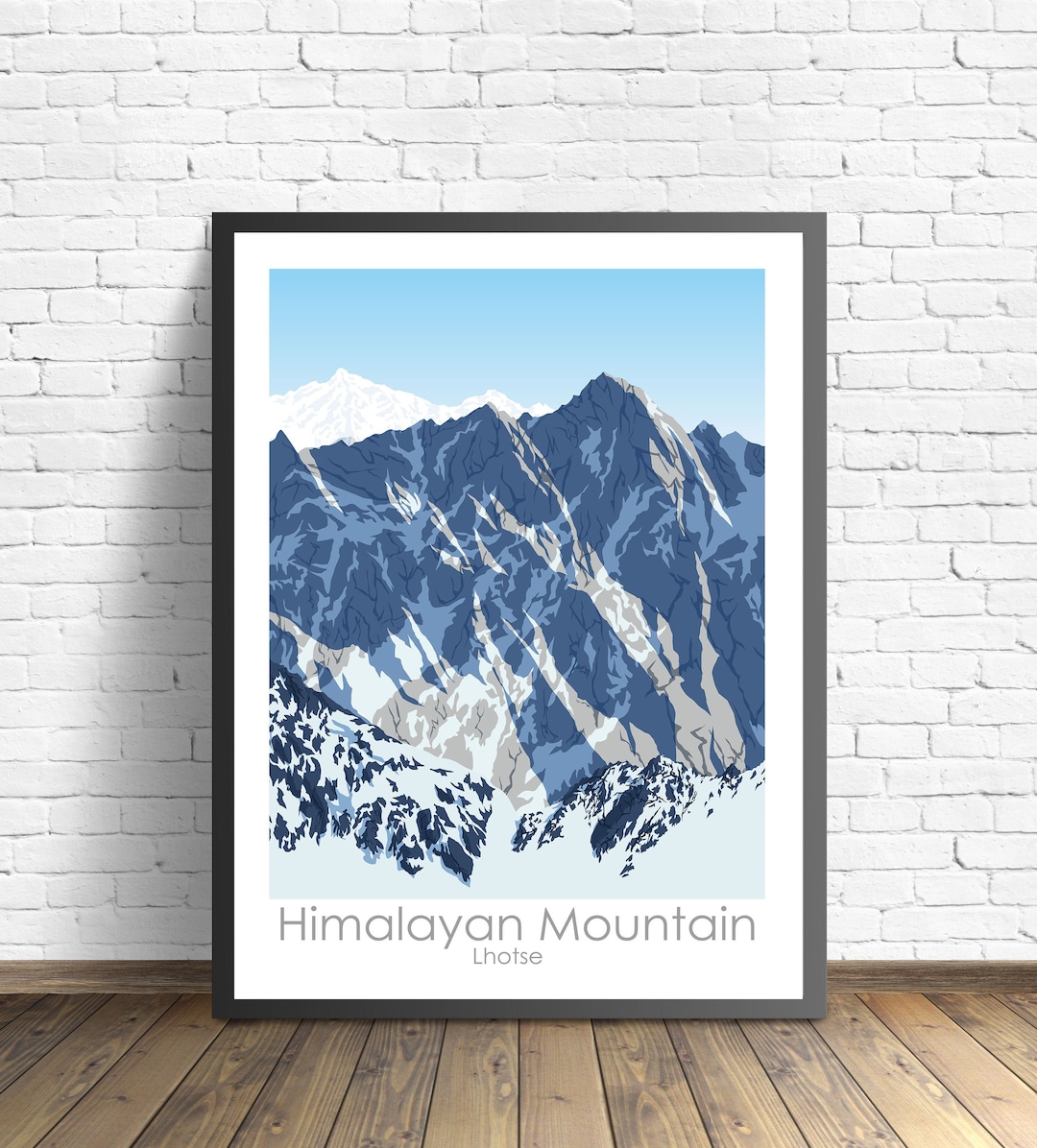 Himalayan Mountain Travel Poster | Lhotse Print | Nepal Art Print - Etsy