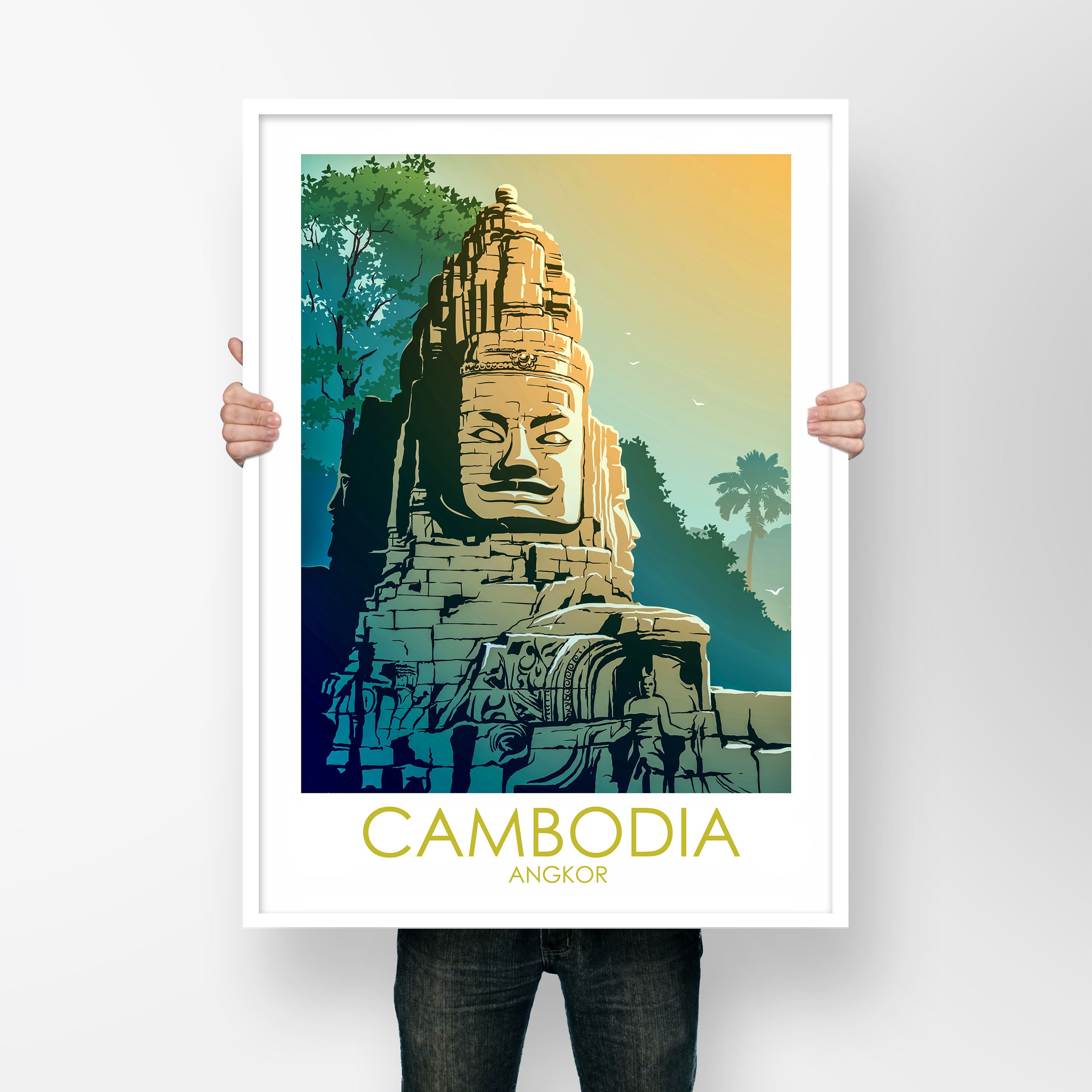 Cambodia Print Angkor Wat Poster Travel Poster - Etsy