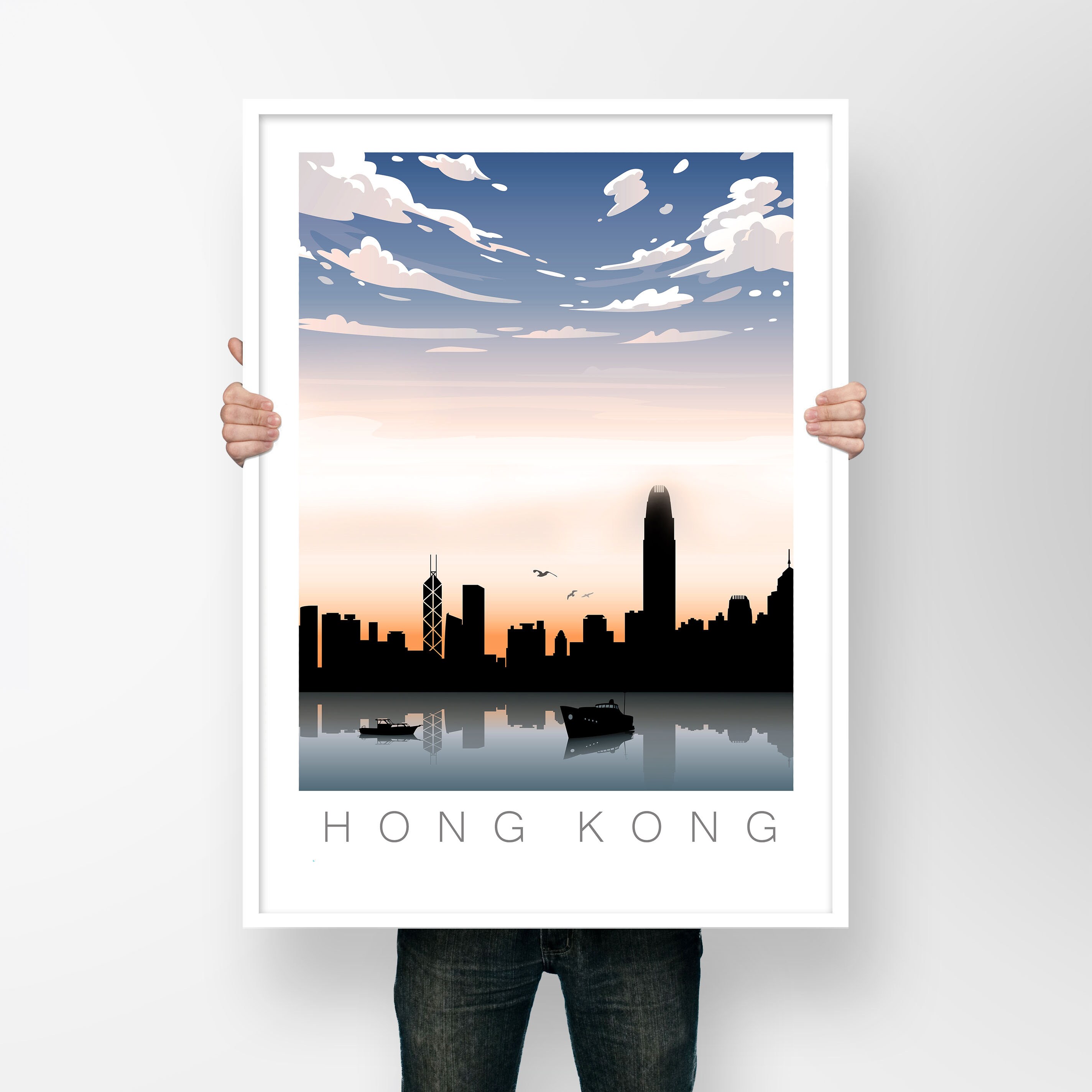 Hong Kong Travel Poster Hong Kong Art Print | Etsy