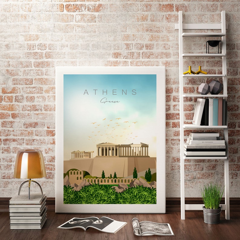 Athens Poster Greece Print Travel Poster - Etsy
