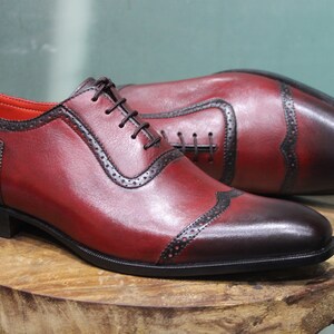 New Handmade Multi Color Leather Wing Tip Style Dress & Formal Shoes ...