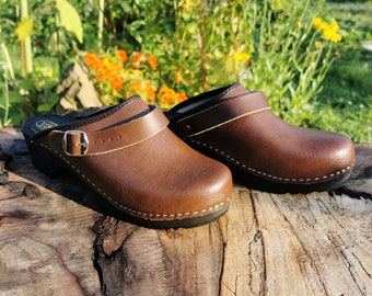 New Swedish Wooden Clogs / Natural and Eco Handmade Clogs / | Etsy