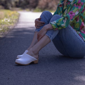 White Medical Health Clogs With Comfortable Wooden Soles Ideal for ...
