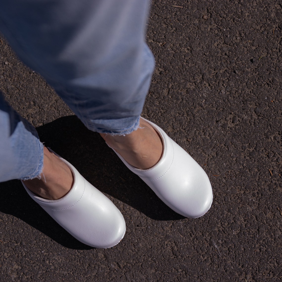 White Medical Health Clogs With Comfortable Wooden Soles Ideal for ...