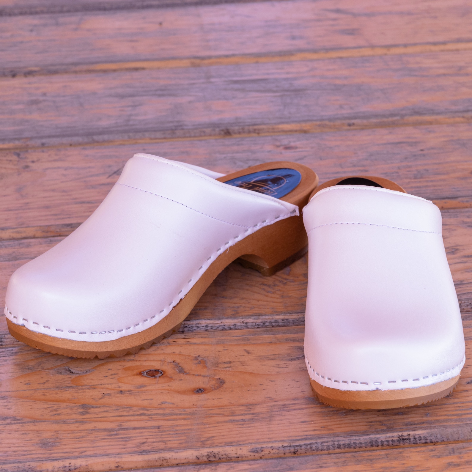 White Medical Health Clogs With Comfortable Wooden Soles Ideal for ...