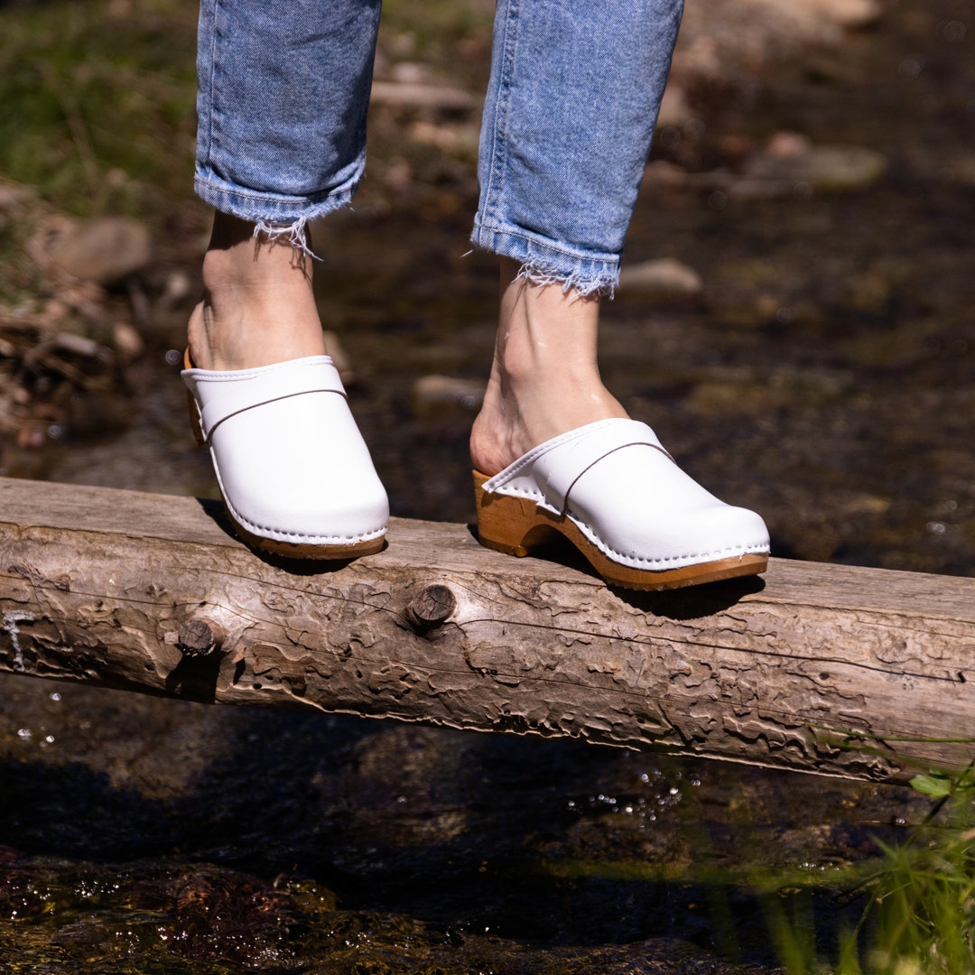 Classic White Clogs | Handcrafted High-quality Natural Leather ...