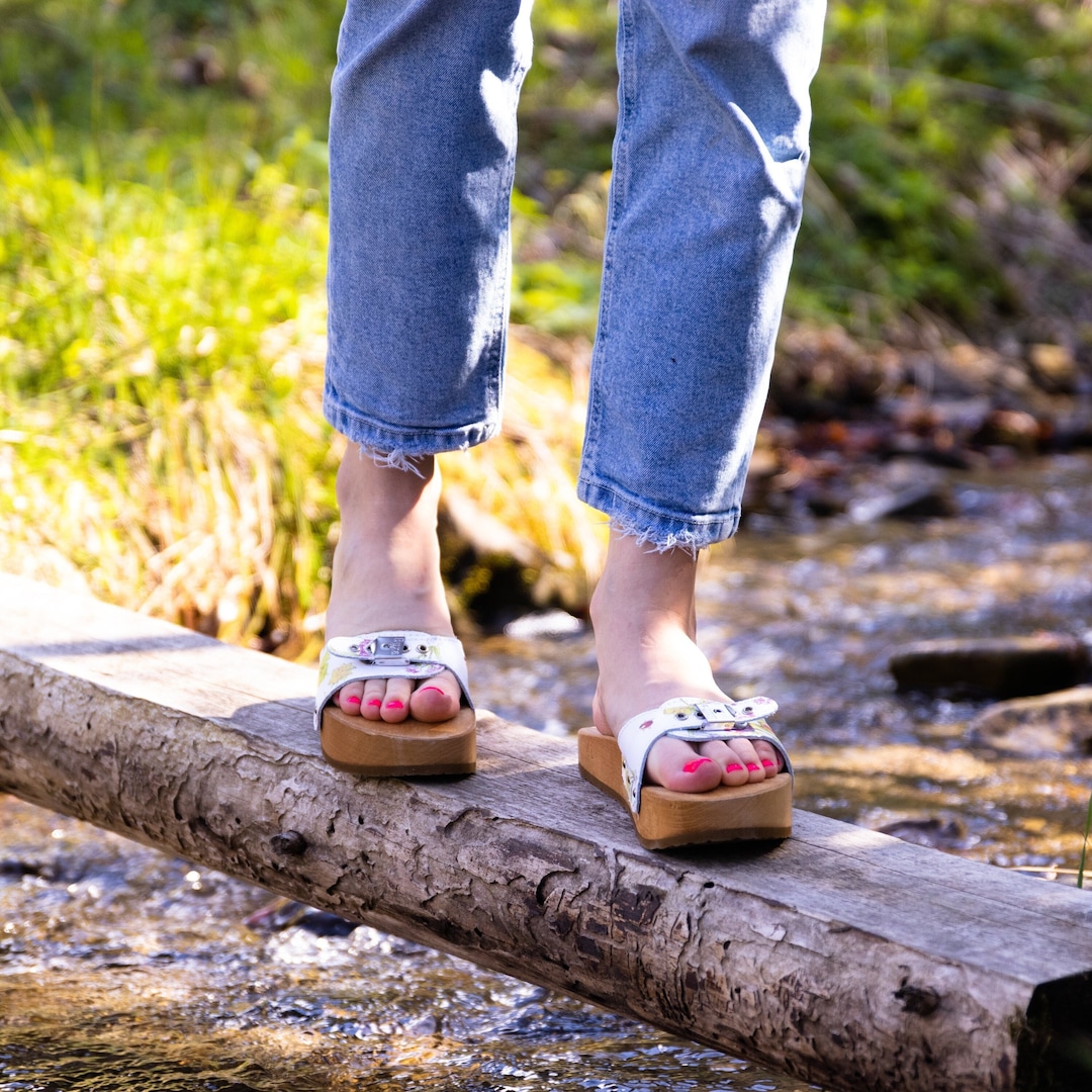 Floral Health Clogs Anti-cellulite & Spine Pain Relief Comfortable ...