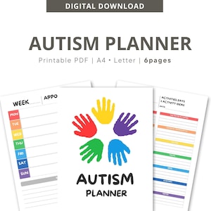 Printable Autism Planner for Kids, Autism Therapy Workbooks, Autism ...