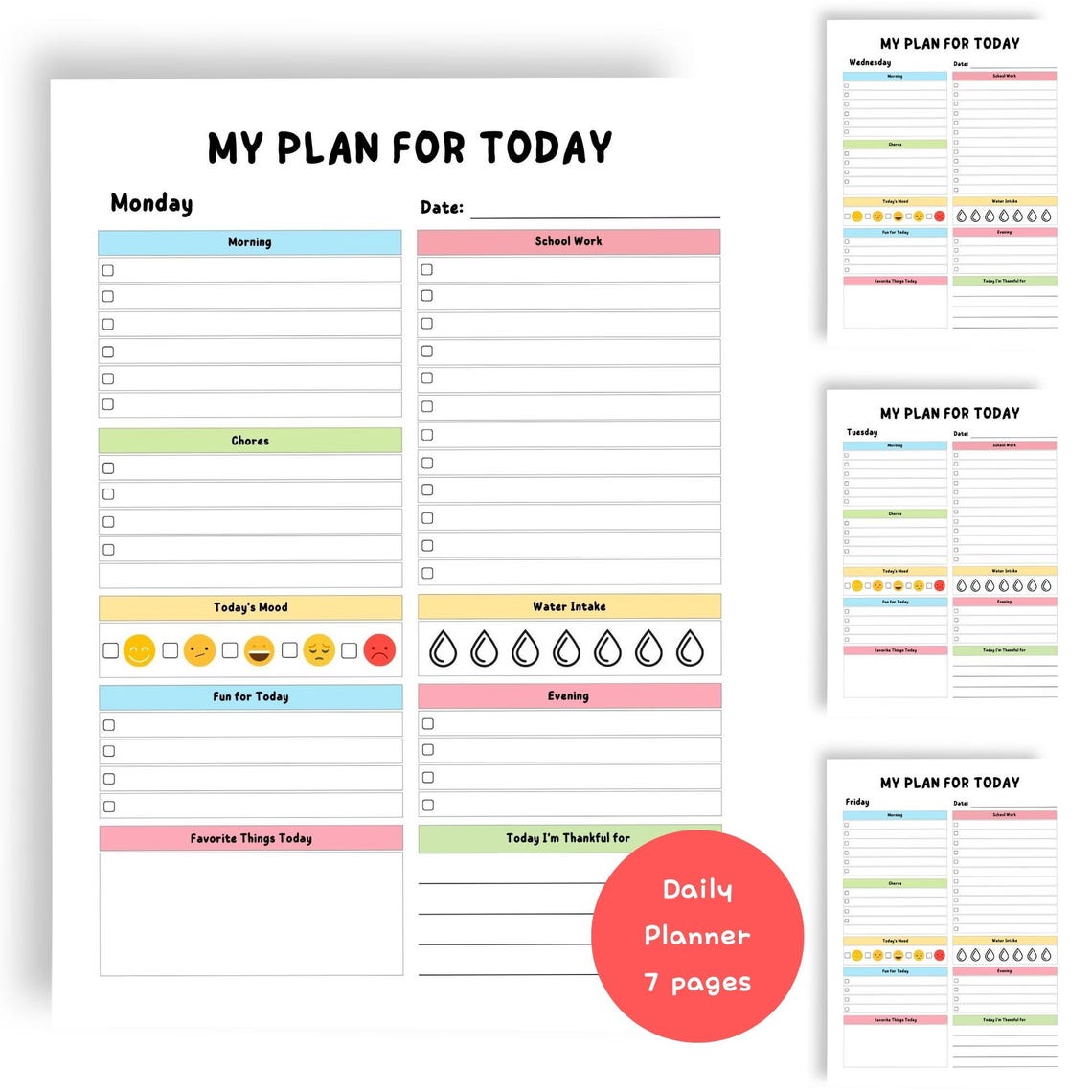 Printable ADHD Planner for Kids, Digital ADHD Resources Journal ...