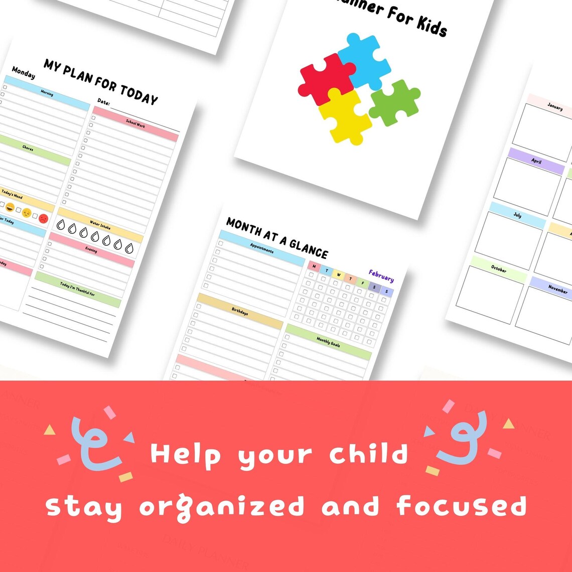 Printable ADHD Planner for Kids, Digital ADHD Resources Journal ...