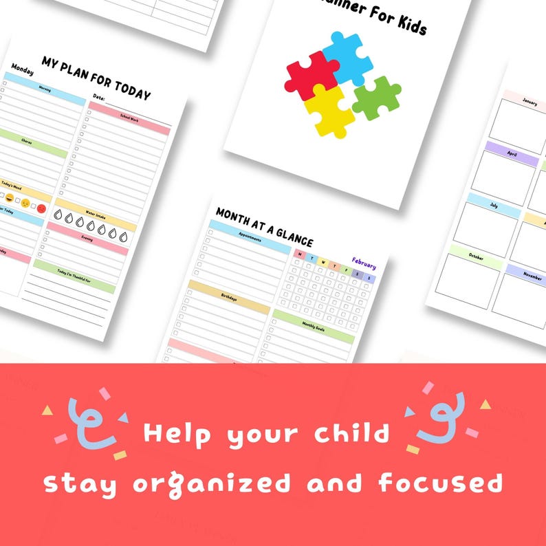 Printable ADHD Planner for Kids, Digital ADHD Resources Journal ...
