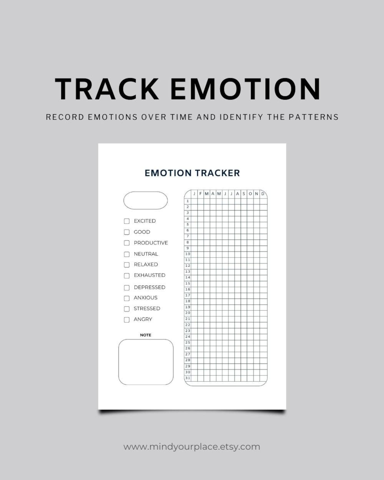 Printable Emotion Journal, Digital Mood Tracker, Anger Journal Prompts ...
