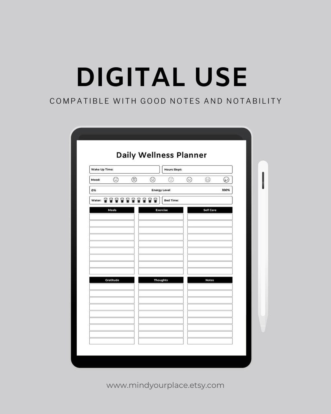 Digital Daily Wellness Journal Printable Daily Goal Planner - Etsy
