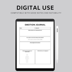Printable Emotion Journal, Digital Mood Tracker, Anger Journal Prompts ...
